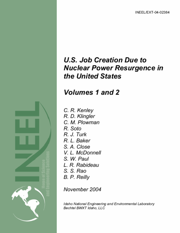 (PDF) US Job Creation Due to Nuclear Power Resurgence in the United ...
