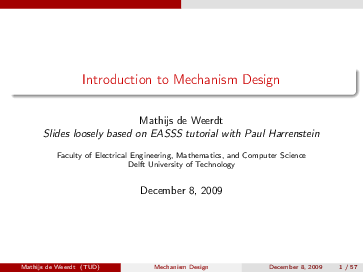(PDF) Introduction to Mechanism Design