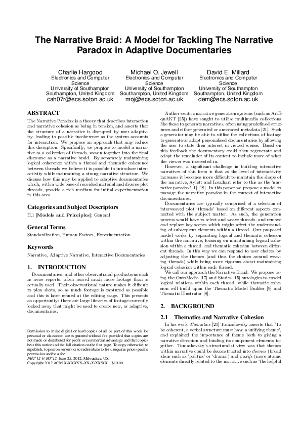 (PDF) The narrative braid: a model for tackling the narrative paradox ...