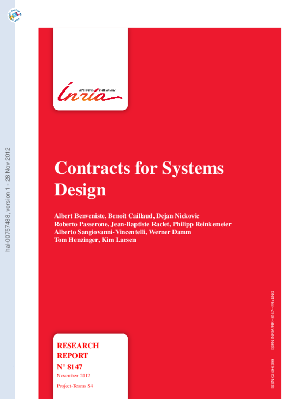 (PDF) Contracts for System Design