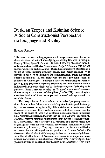 (PDF) Burkean tropes and Kuhnian science: A social constructionist ...