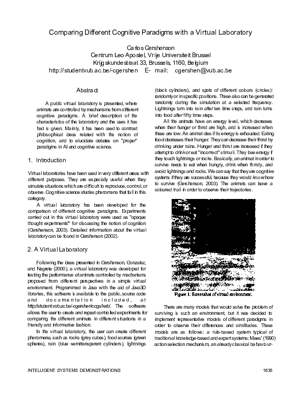 (PDF) Comparative Analysis of Cognitive Paradigms in a Virtual Lab
