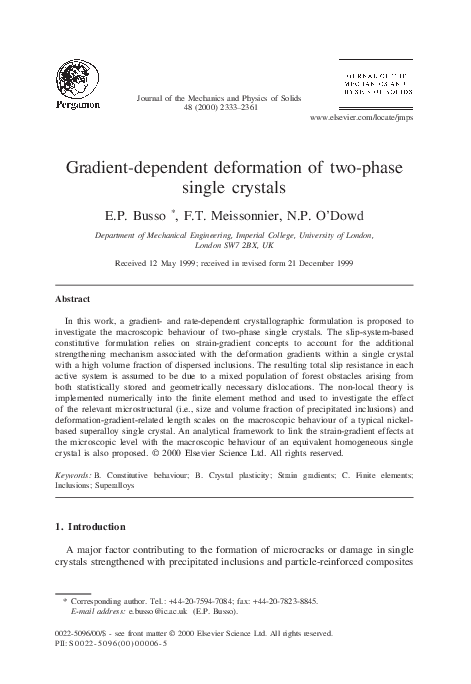 (PDF) Gradient-dependent deformation of two-phase single crystals