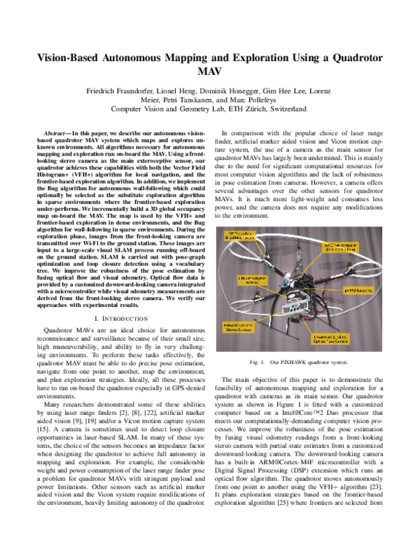 (PDF) Vision-Based Autonomous Mapping and Exploration Using a Quadrotor MAV