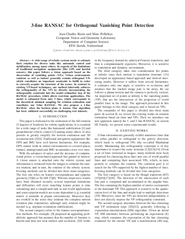 (PDF) 3-line RANSAC for Orthogonal Vanishing Point Detection