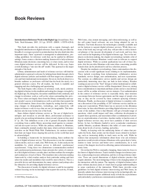(PDF) Introduction to reference work in the digital age