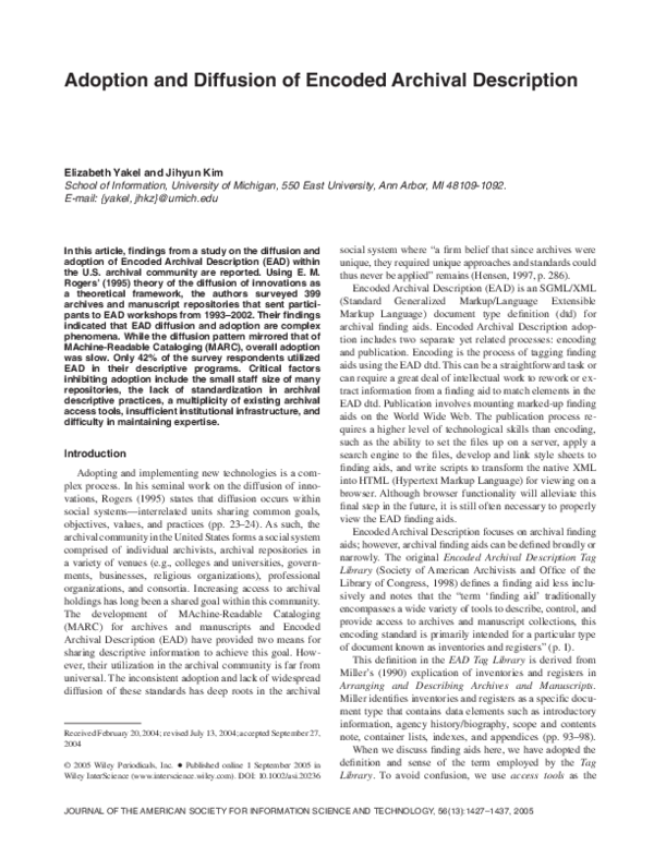 Encoded Archival Description