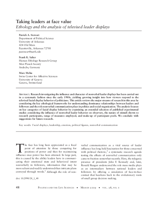 (PDF) Taking leaders at face value