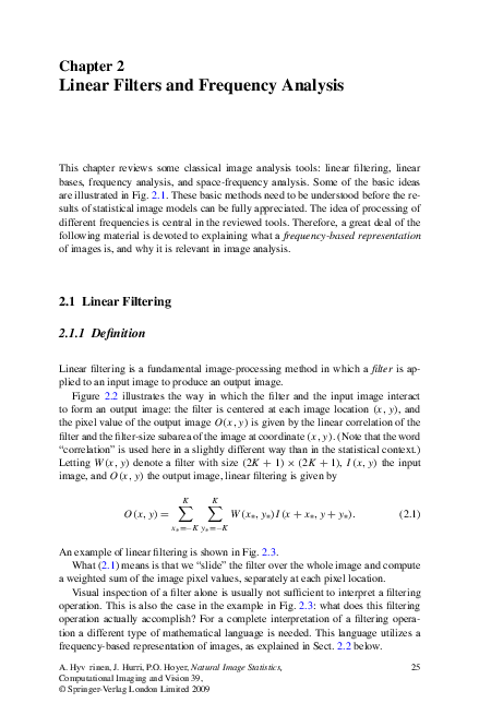 (PDF) Linear Filters and Frequency Analysis