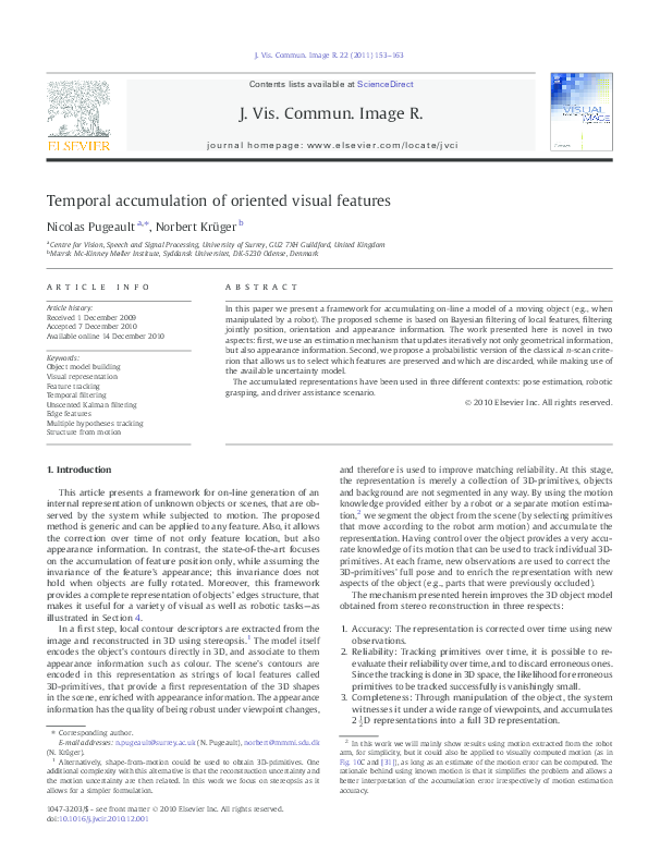 (PDF) Temporal accumulation of oriented visual features