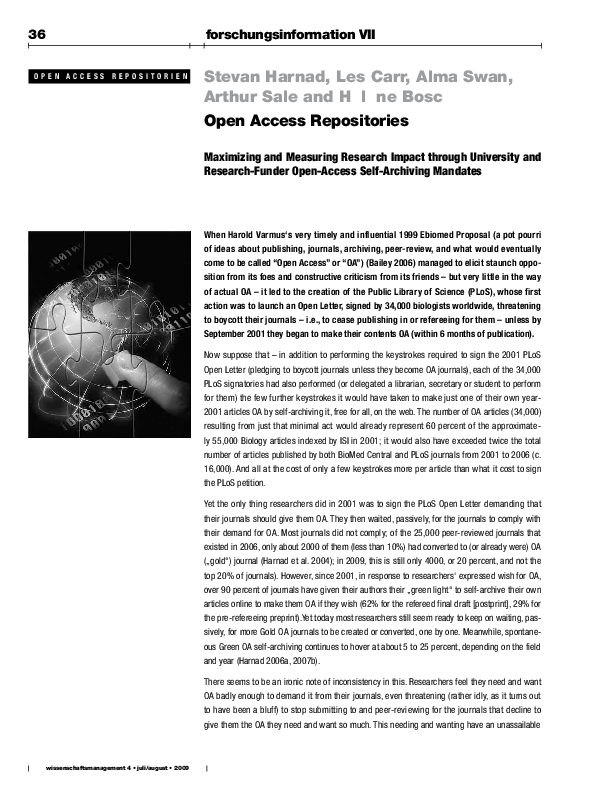 (PDF) Green Open Access Article Archiving Policy Infographic | Karen ...