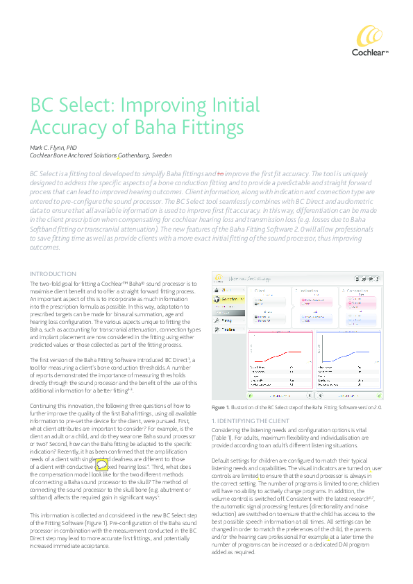 (PDF) BC Select: Improving Initial Accuracy of Baha Fittings
