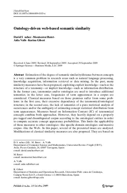 (PDF) Ontology-driven web-based semantic similarity