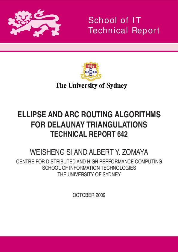 (PDF) Ellipse and Arc Routing Algorithms for Delaunay Tringulations