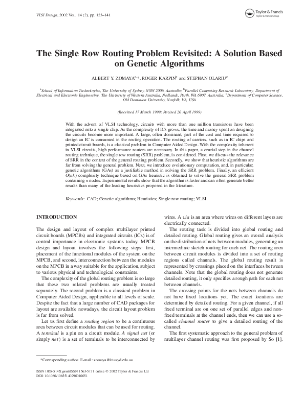 (PDF) The Single Row Routing Problem Revisited: A Solution Based on ...