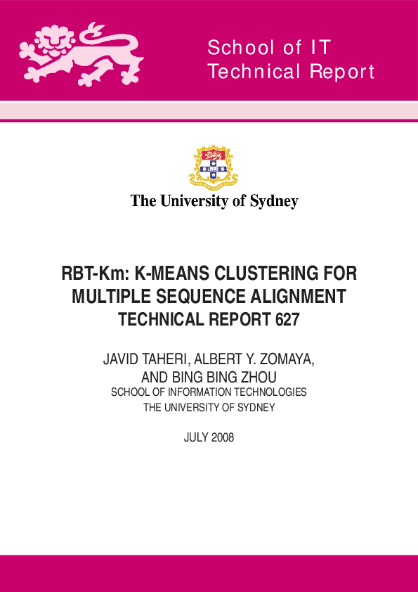 (PDF) RBT-Km: K-Means clustering for Multiple Sequence Alignment (PDF) RBT-Km: K-Means clustering for Multiple Sequence Alignment