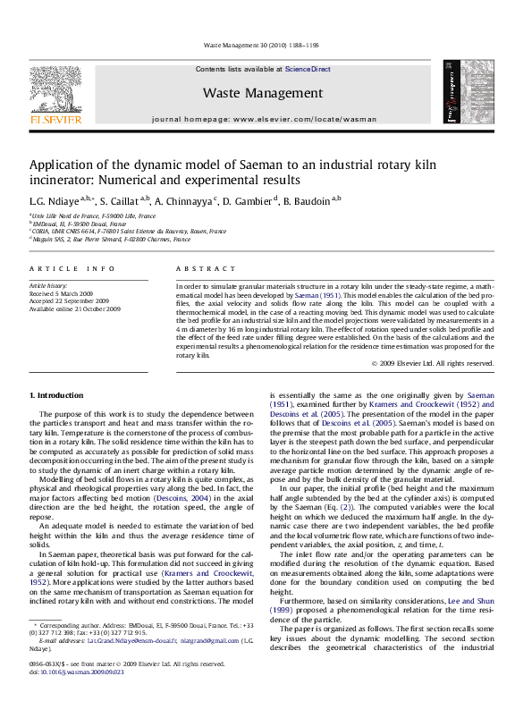 (PDF) Application of the dynamic model of Saeman to an industrial ...