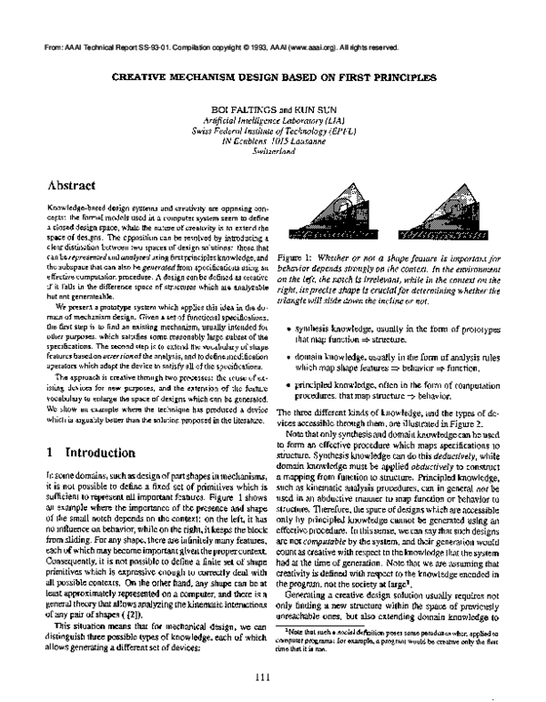 (PDF) Creative Mechanism Design based on First Principles