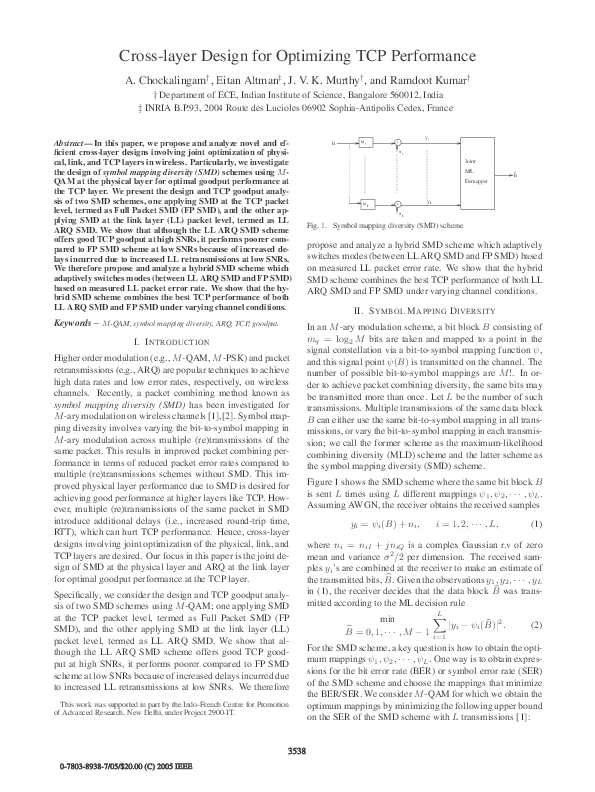 Cross Layer Design For Optimizing Tcp Performance