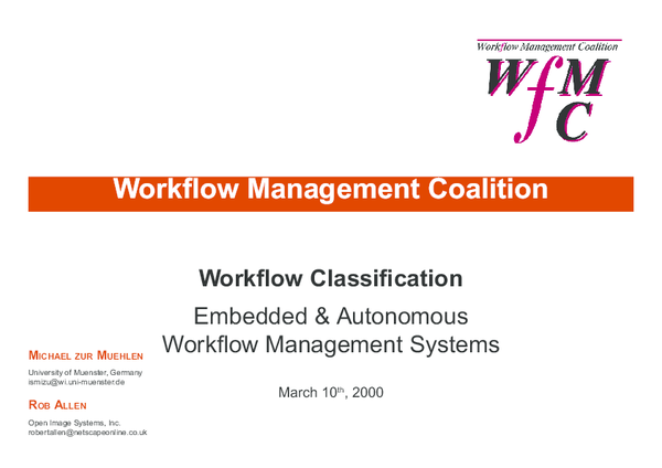 (PDF) Workflow Management Coalition