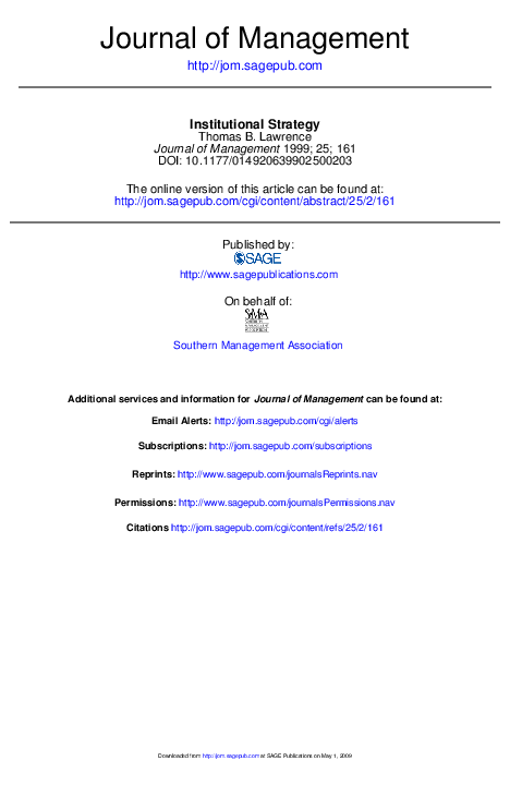 (PDF) Institutional strategy