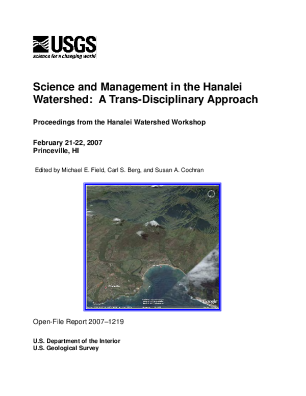 (PDF) Evaluation of a Non-Point Source Pollution Model, AnnAGNPS, in Hanalei Watershed, Kauai