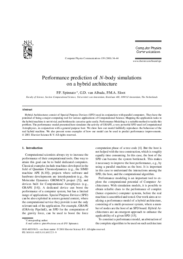 (PDF) Performance prediction of N-body simulations on a hybrid architecture