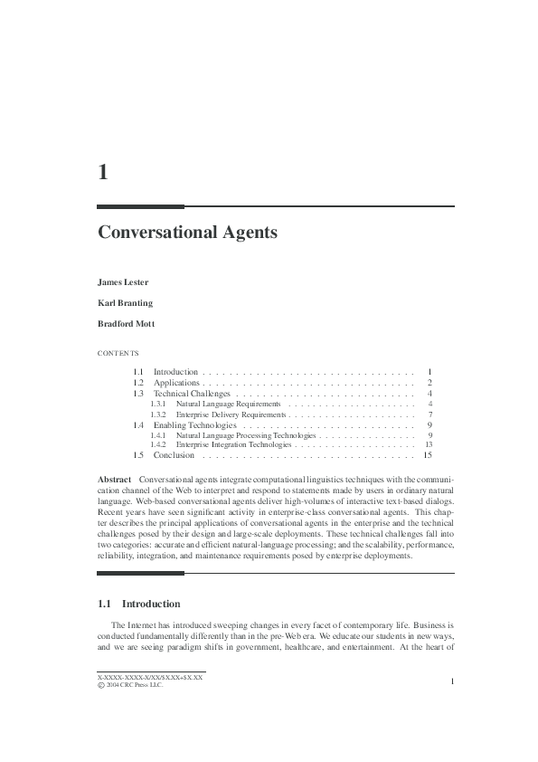 (PDF) Conversational agents