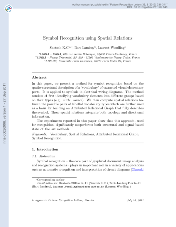 Pdf Symbol Recognition Using Spatial Relations