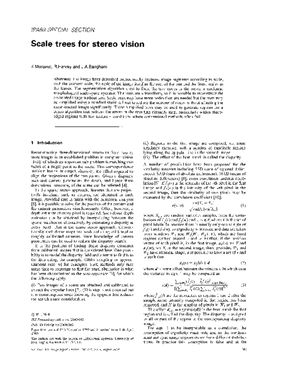 (PDF) Scale trees for stereo vision