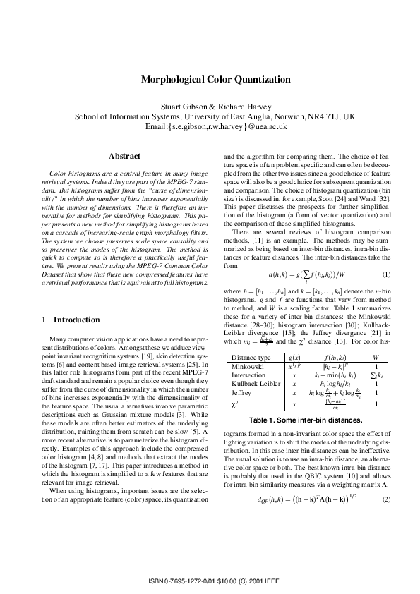 (PDF) Morphological color quantization