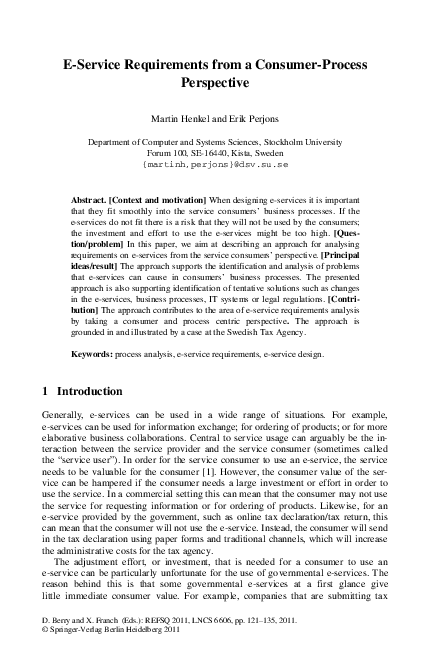 (PDF) E-service requirements from a consumer-process perspective