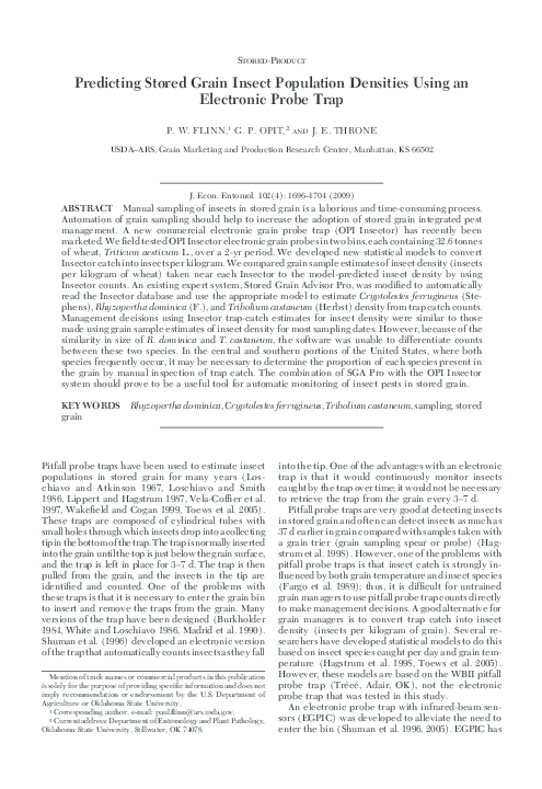 (PDF) Predicting Stored Grain Insect Population Densities Using an ...