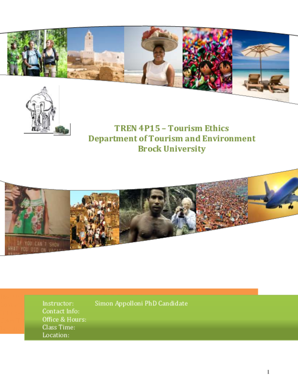 (PDF) Tourism Ethics