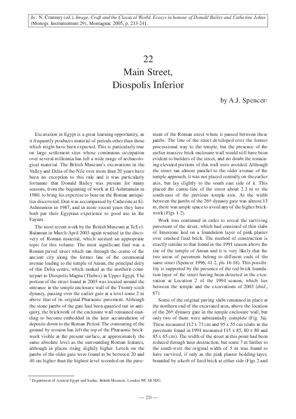 (PDF) Main Steet, Diospolis Parva