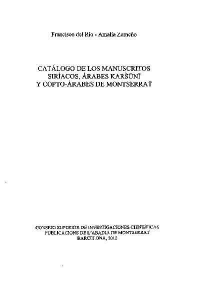(PDF) A Catalog of Syriac, Arabic Karshuni and Coptic-Arabic Mss. of ...