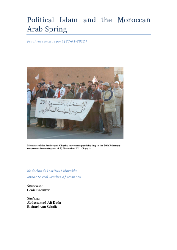 (PDF) Political Islam and the Moroccan Arab Spring