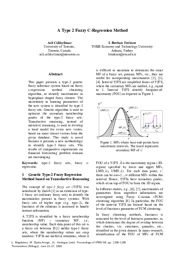 (PDF) A Type 2 Fuzzy C-Regression Method