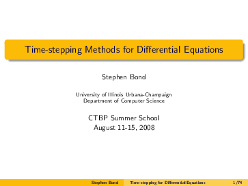 (PDF) Time-stepping Methods for Differential Equations