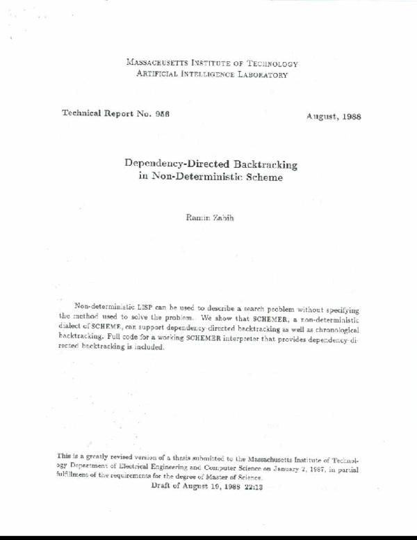 Pdf Dependency Directed Backtracking In Non Deterministic Scheme