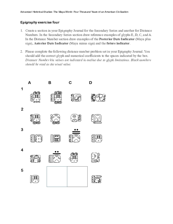(PDF) Example Maya epigraphy exercise