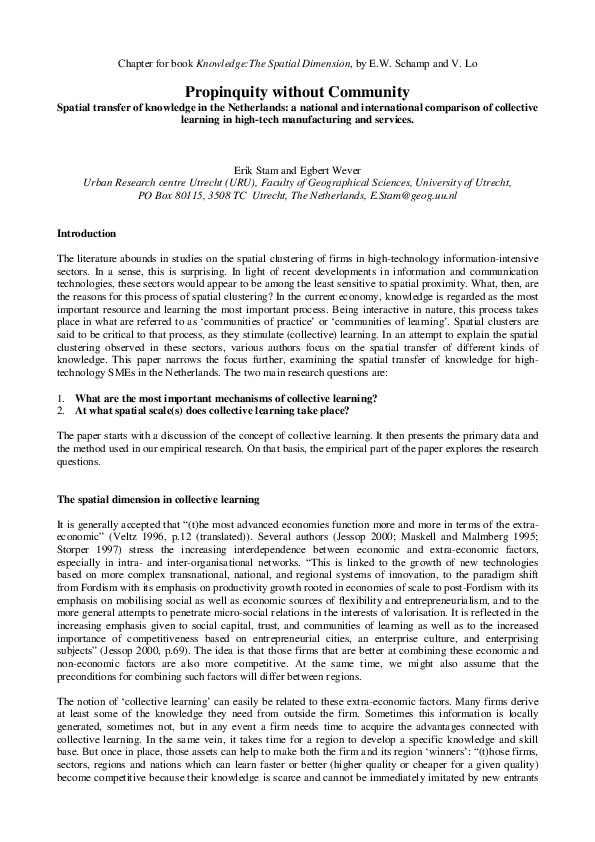 (PDF) Propinquity without Community