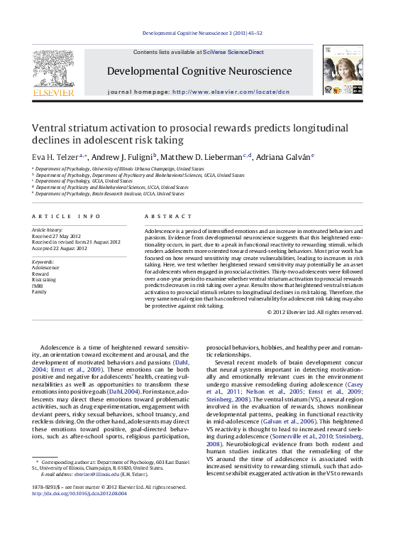 (PDF) Developmental Cognitive Neuroscience