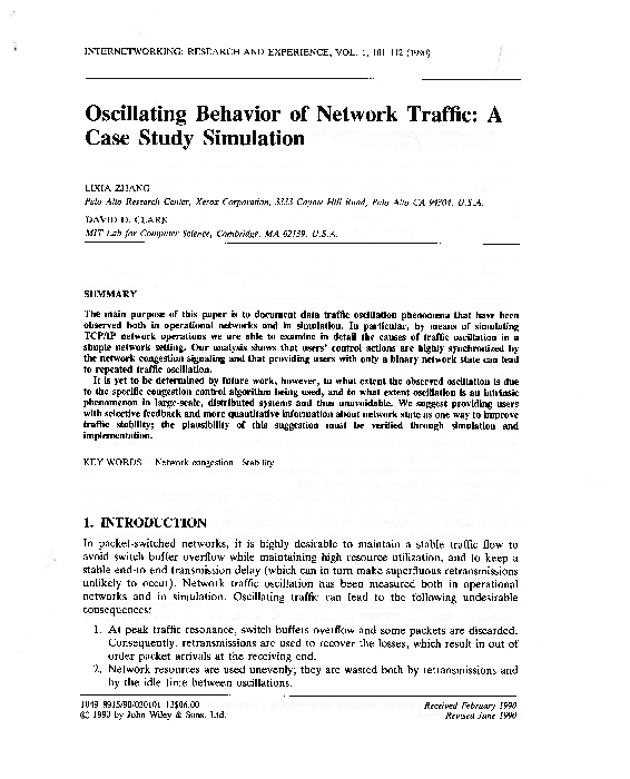 (PDF) Oscillating behavior of network traffic: A case study simulation