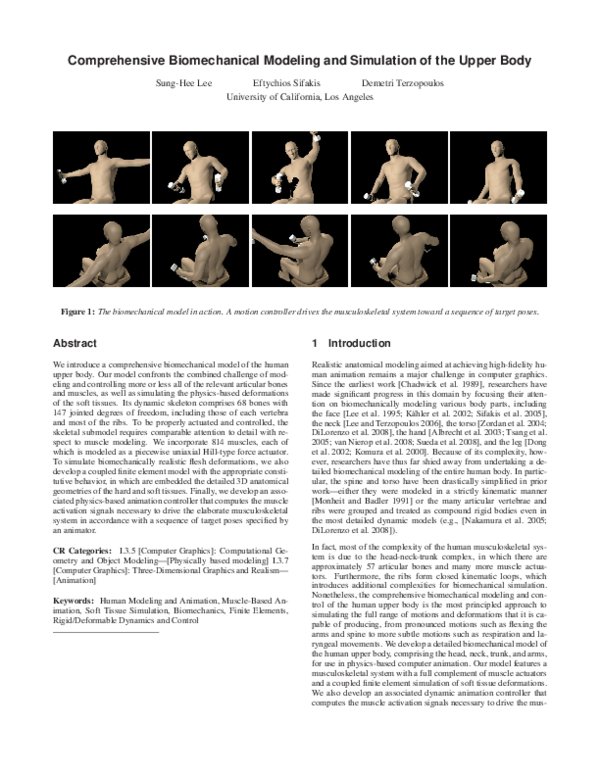 (PDF) Comprehensive biomechanical modeling and simulation of the upper body