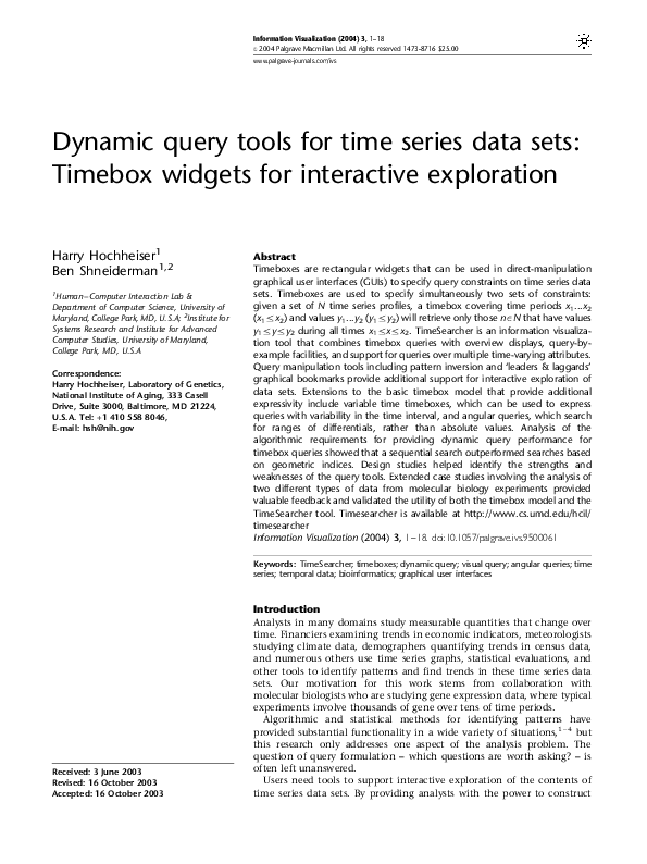 (PDF) Dynamic query tools for time series data sets: timebox widgets ...