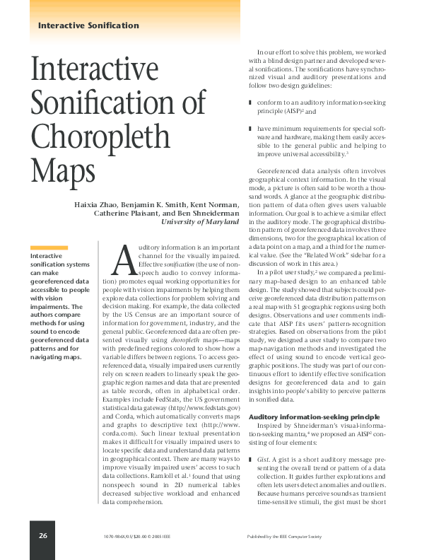 (PDF) Interactive sonification of choropleth maps
