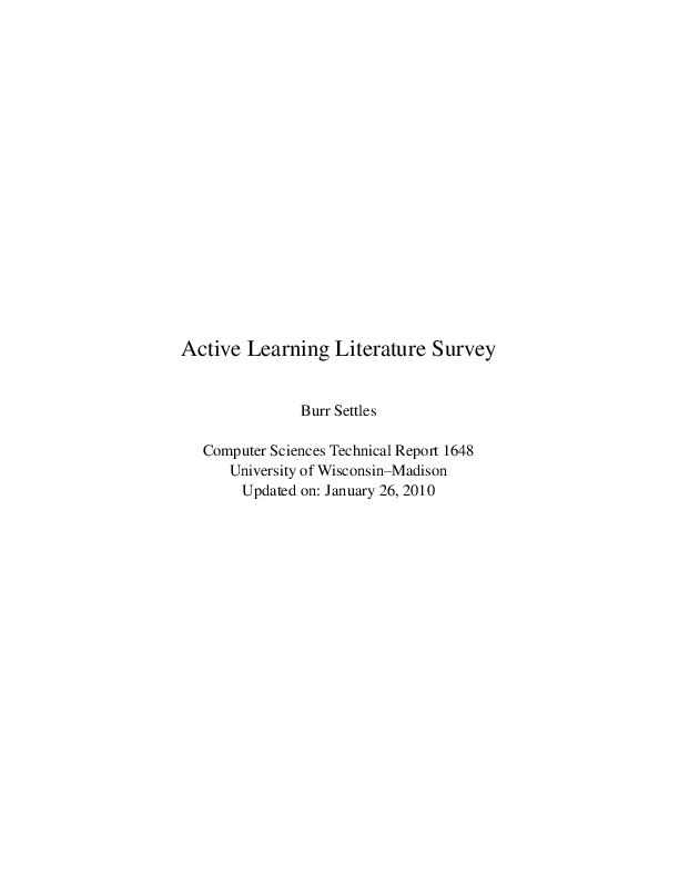 (PDF) Active learning literature survey