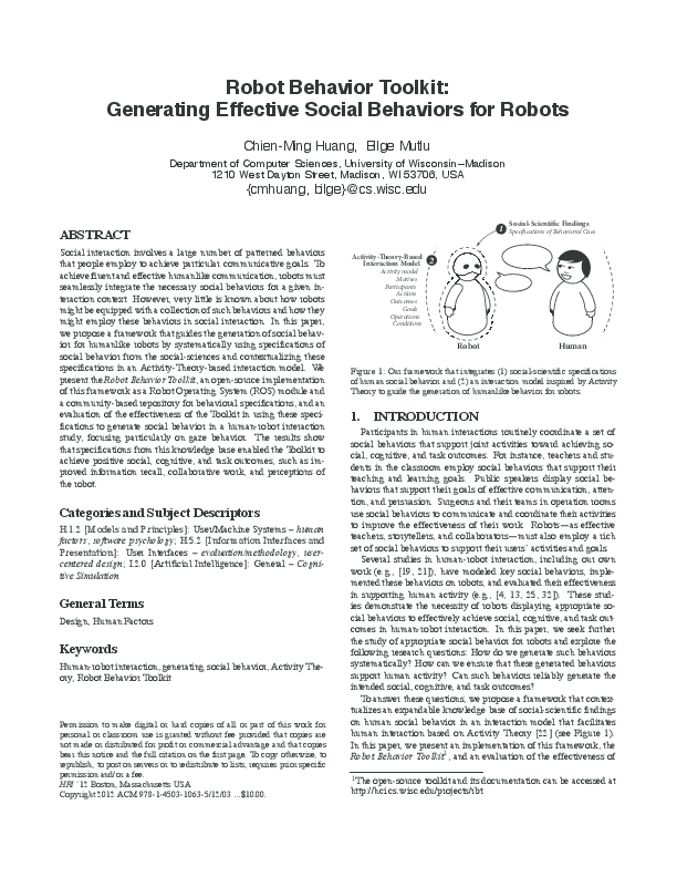 (PDF) Robot Behavior Toolkit: Generating Effective Social Behaviors for ... (PDF) Robot Behavior Toolkit: Generating Effective Social Behaviors for ...