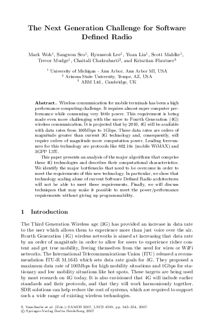 (PDF) The next generation challenge for software defined radio